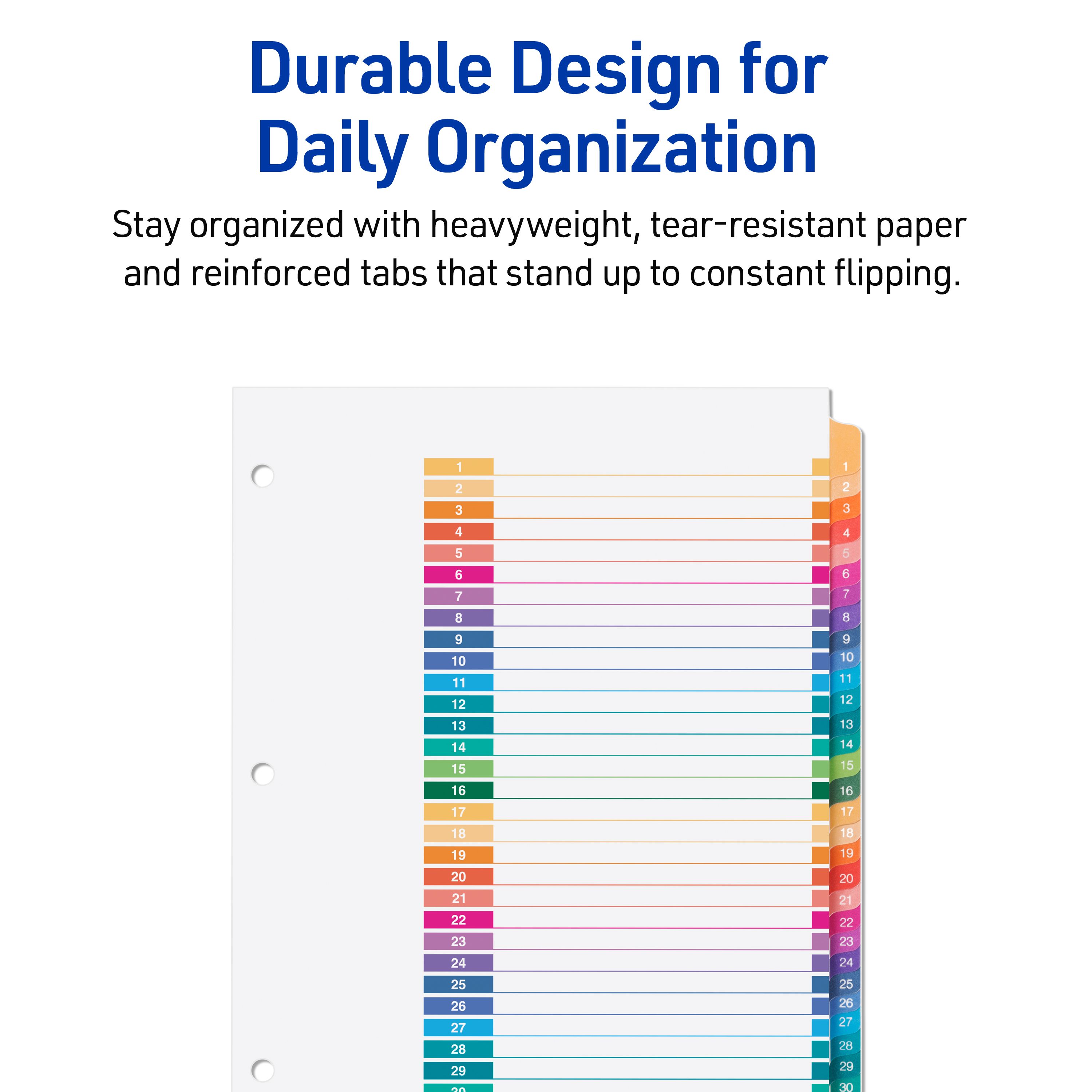 Avery Big Tabs 8 Avery Executive Kit Index 15-Tab Numbered Dividers ...