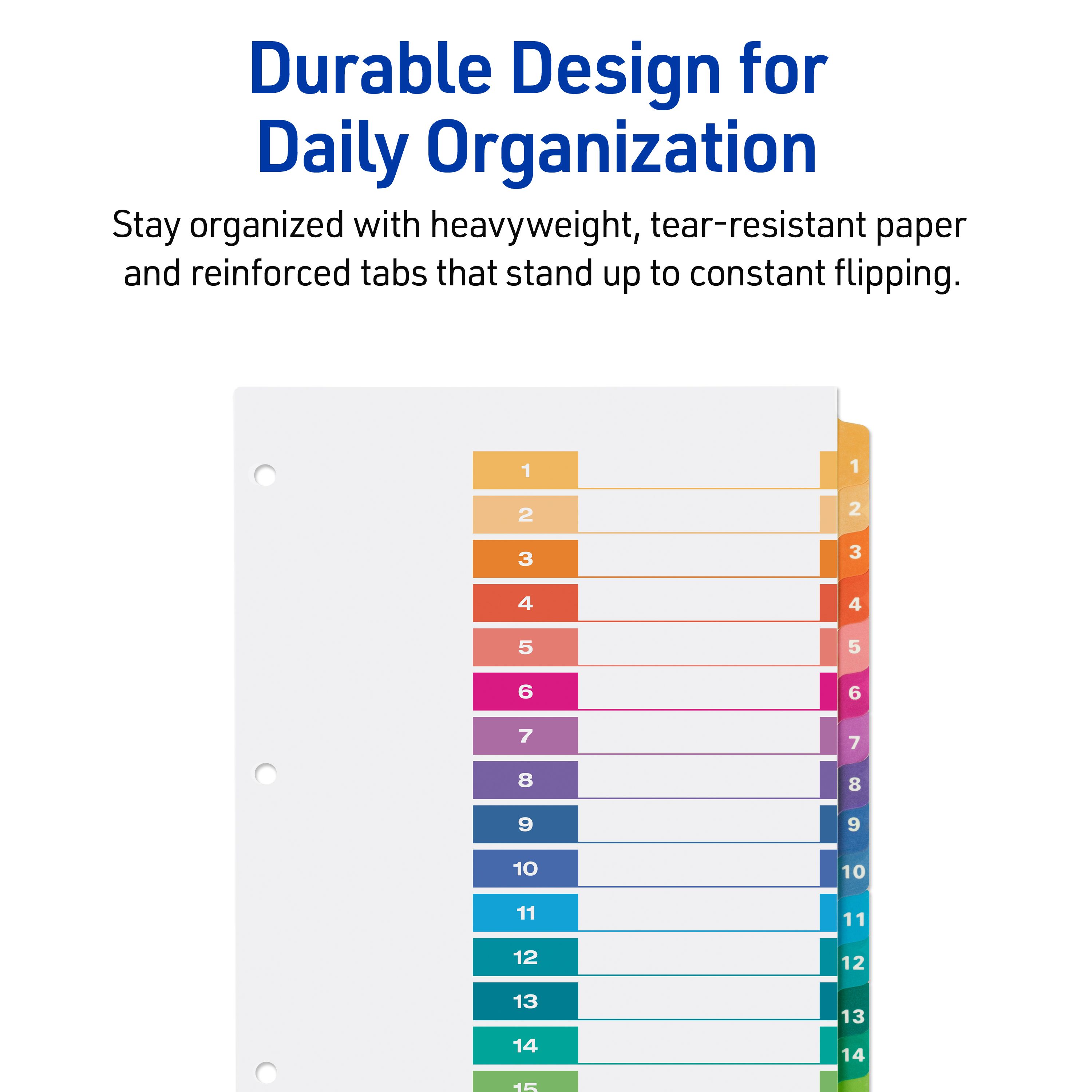 Ready Index® Dividers, 15 Tab Sets 11143 | Avery | Avery