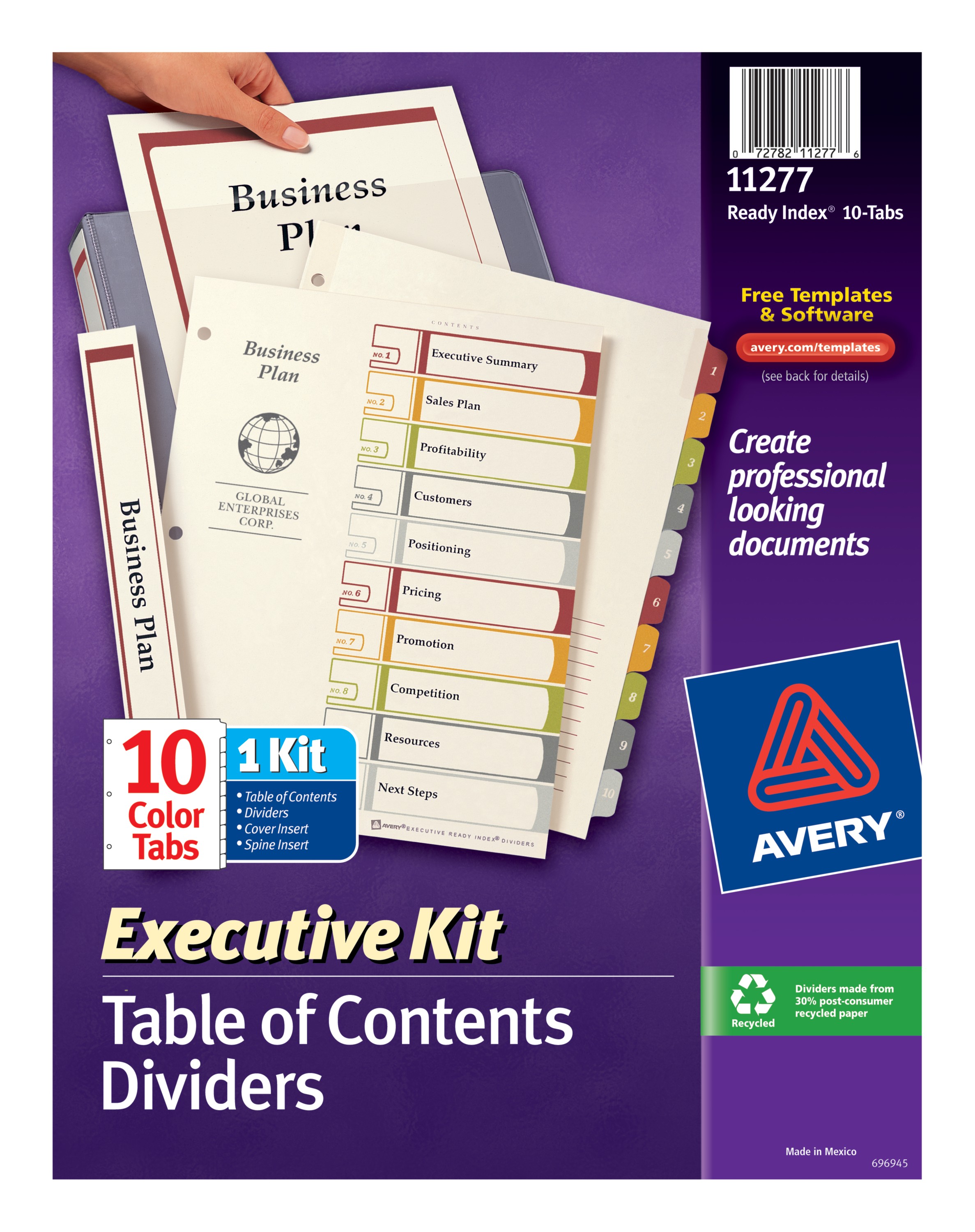 Avery Customizable Table of Contents Dividers Multicolor (11277 ...