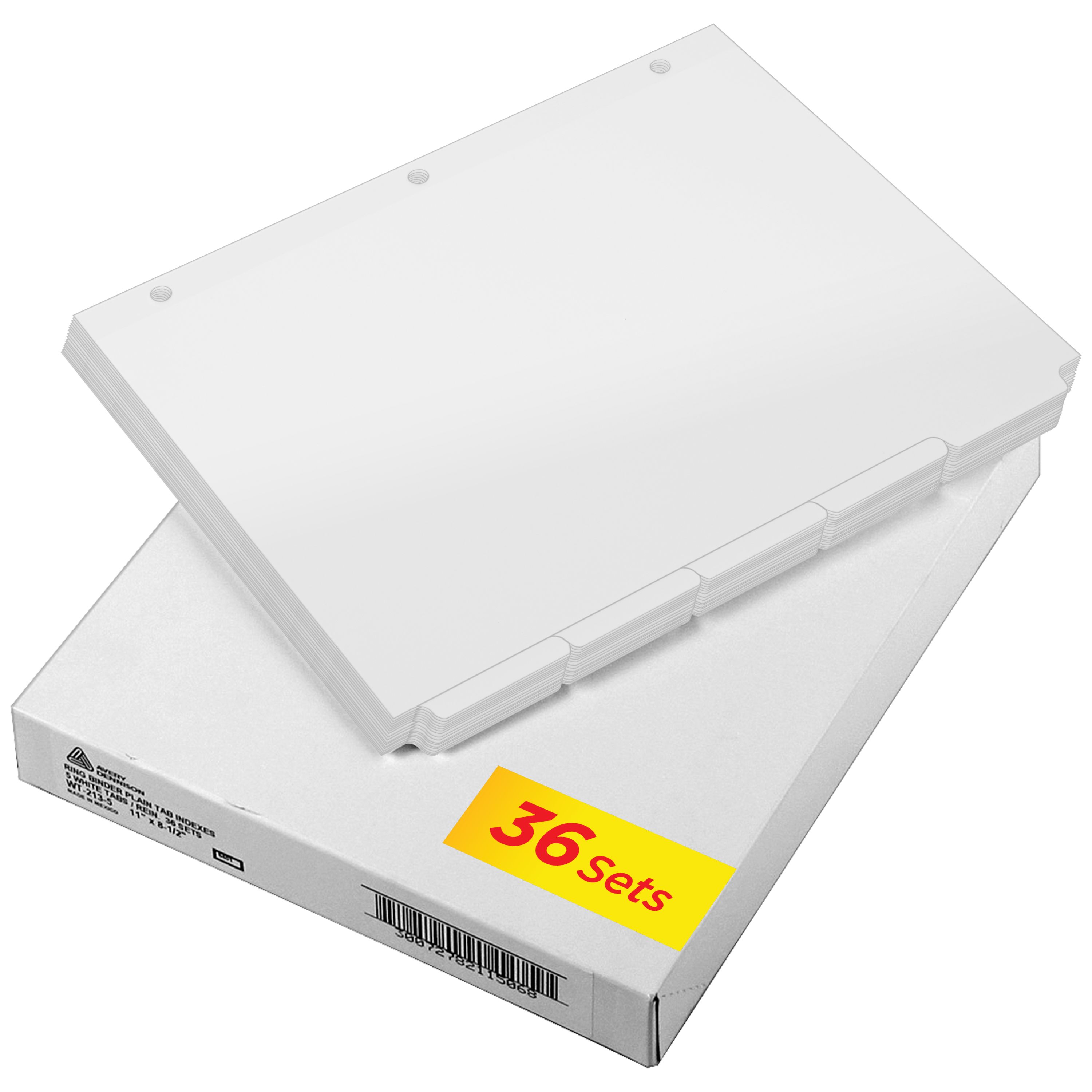 Avery Plain Tab Write & Erase Dividers 36 Sets (11506) | Avery.com