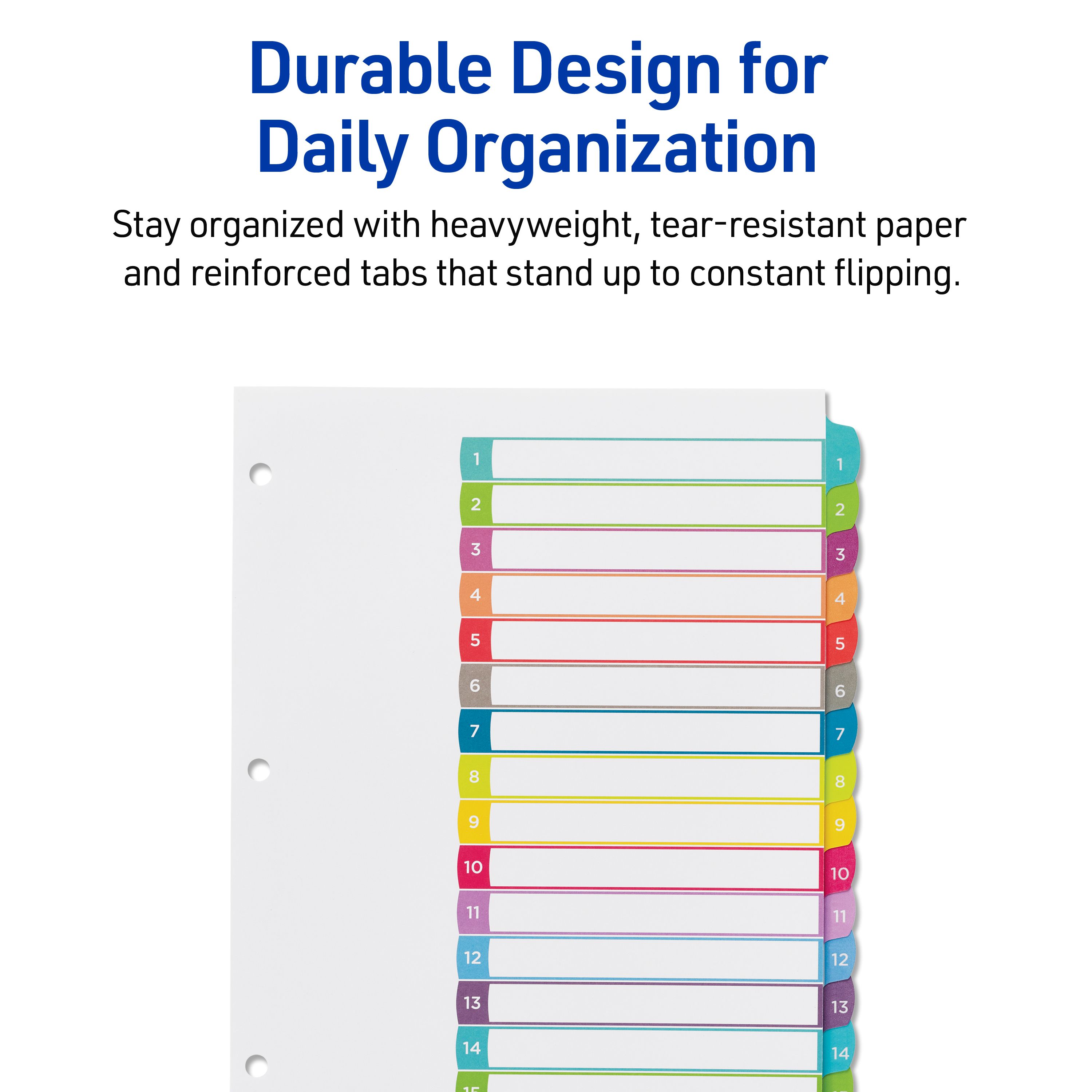 Ready Index® Dividers, 15 Tab Sets, Arched Tabs 11845 | Avery | Avery