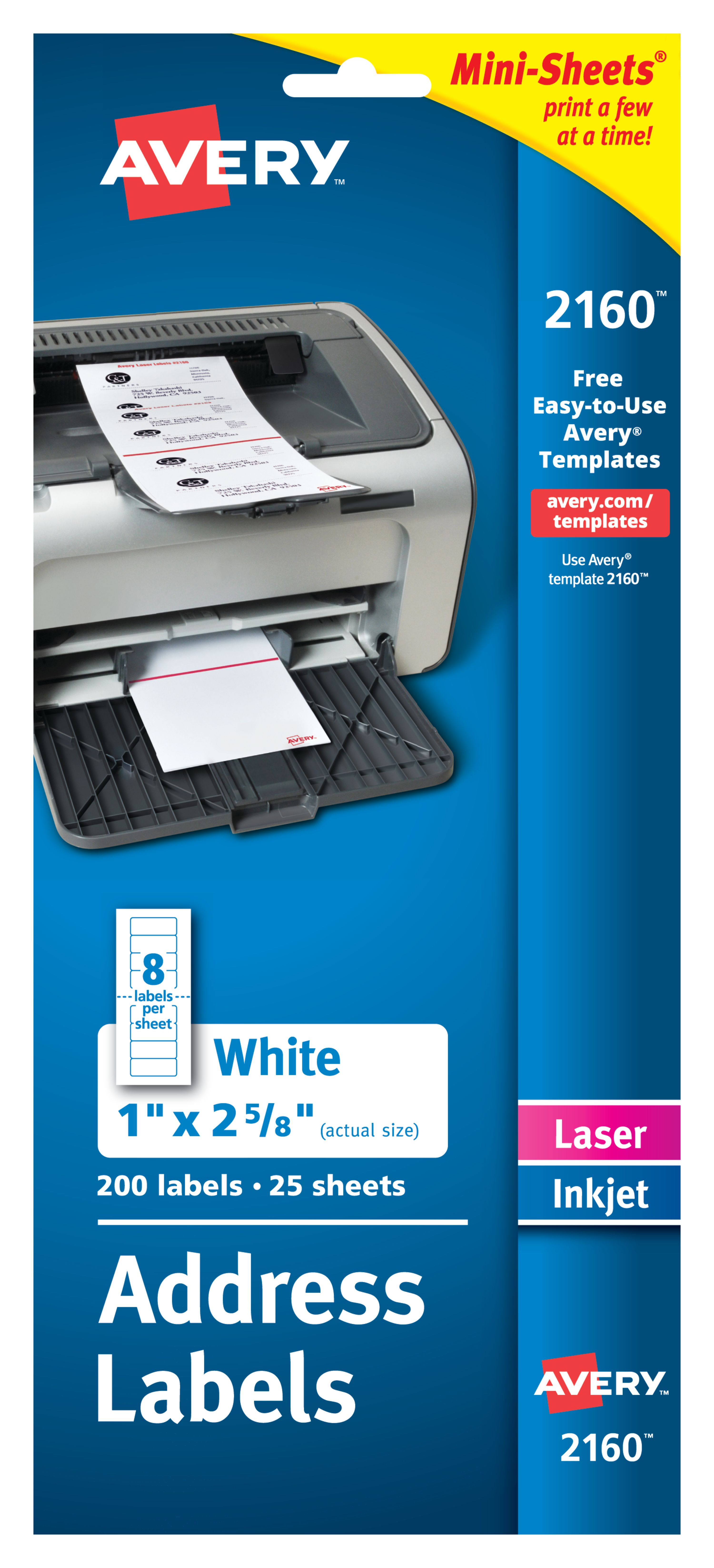 Avery Mini-Sheets Address Labels 1" x 2-5/8", 200 Labels (2160) | Avery.com