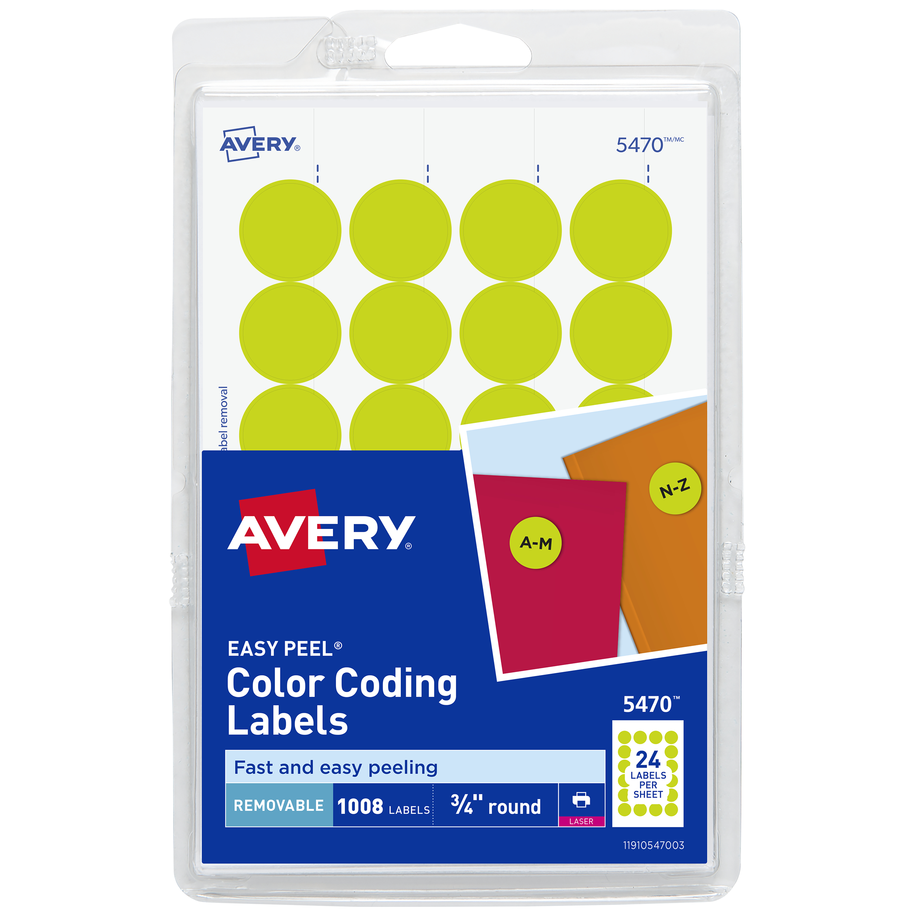 Avery® Removable Color-Coding Labels, Removable Adhesive, 3/4" Diameter ...