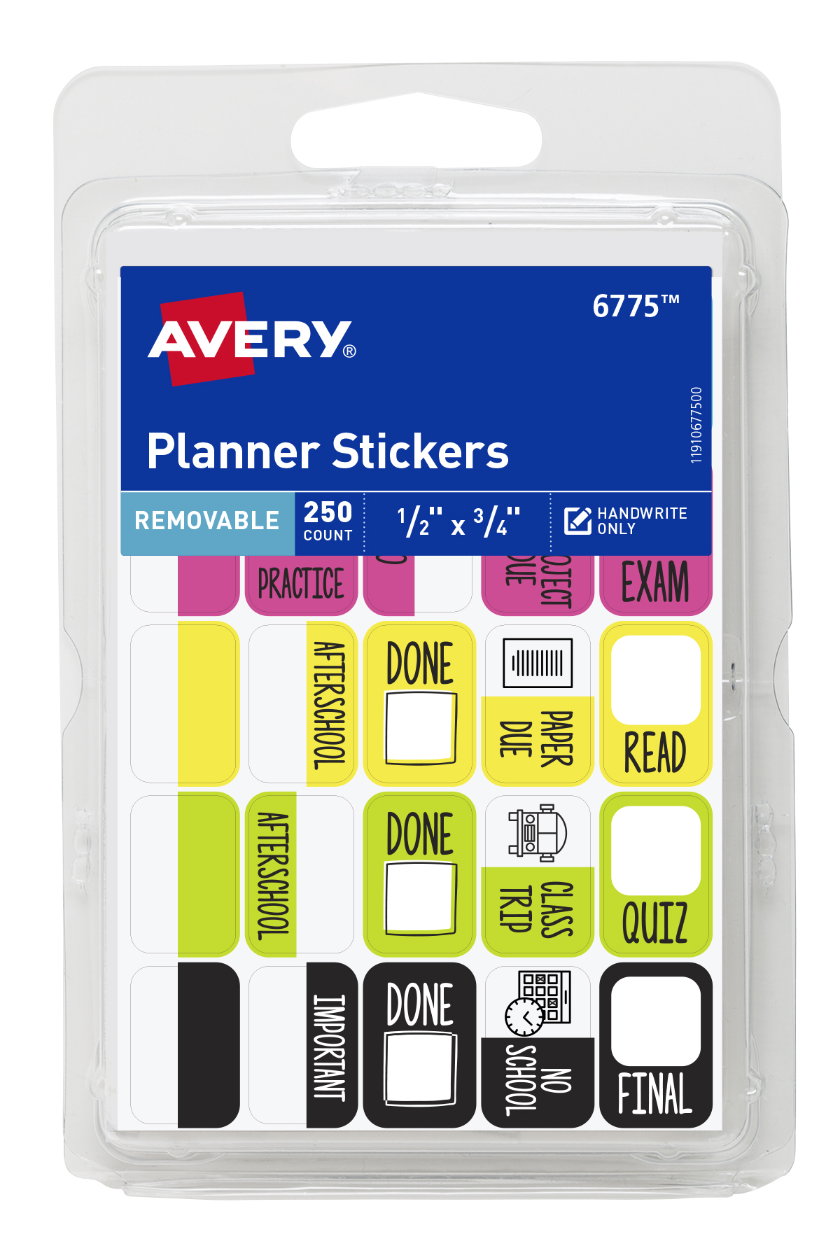 Avery Removable Planner Stickers 1/2" x 3/4", 250 Stickers (6775 ...