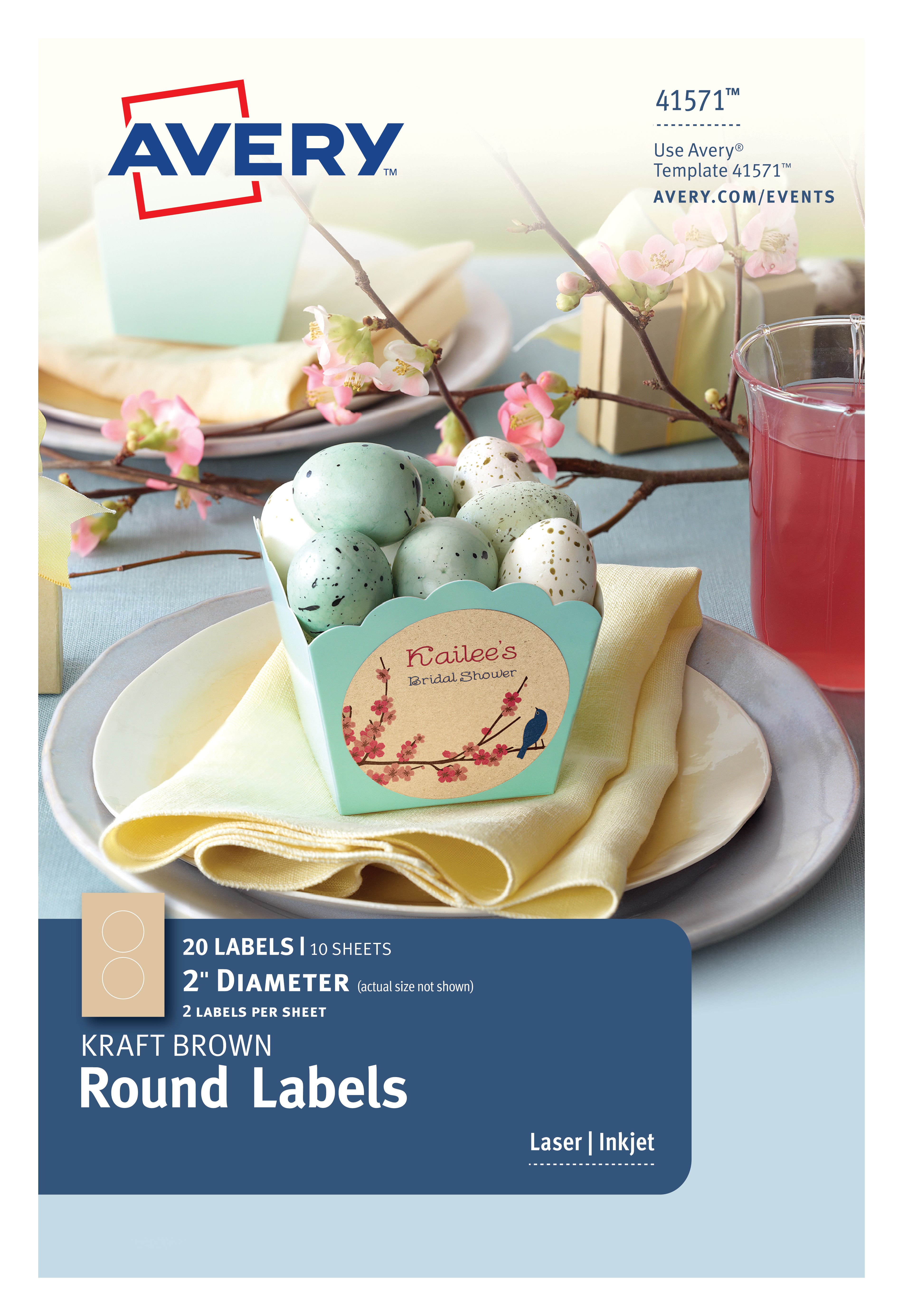 Avery Round Labels Kraft Brown 20 Labels (41571) | Avery.com