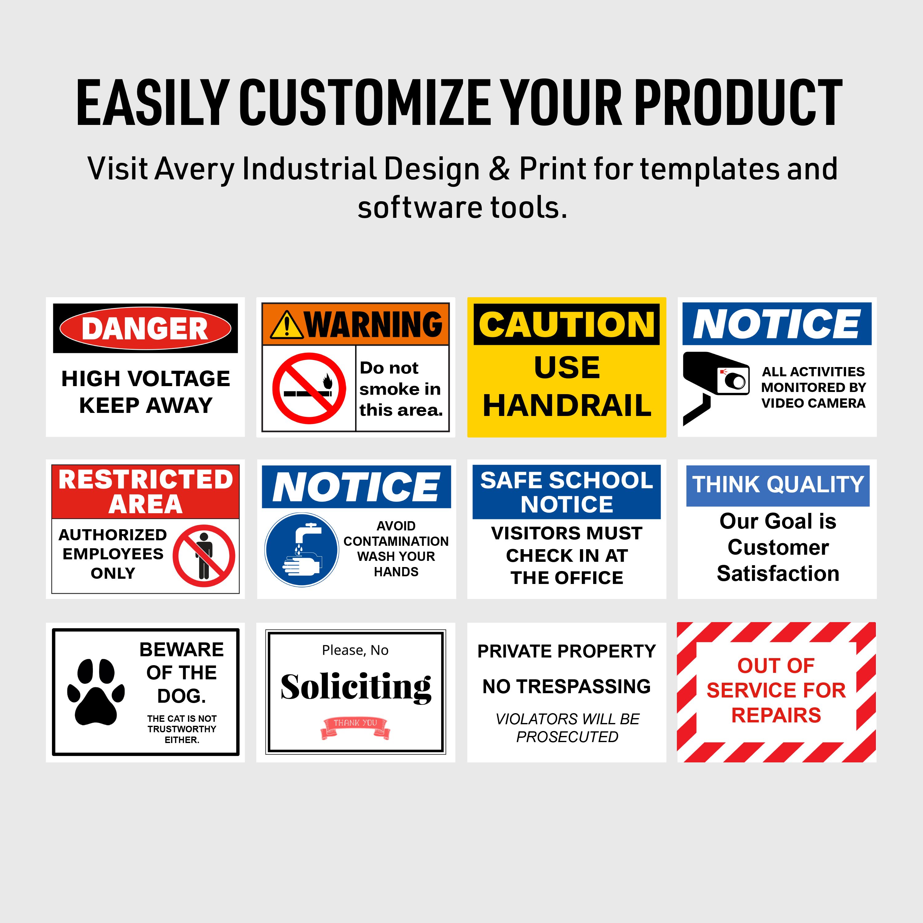 White Printable Plastic Custom Sign Kit, 2 Signs 61570 | Avery | Avery