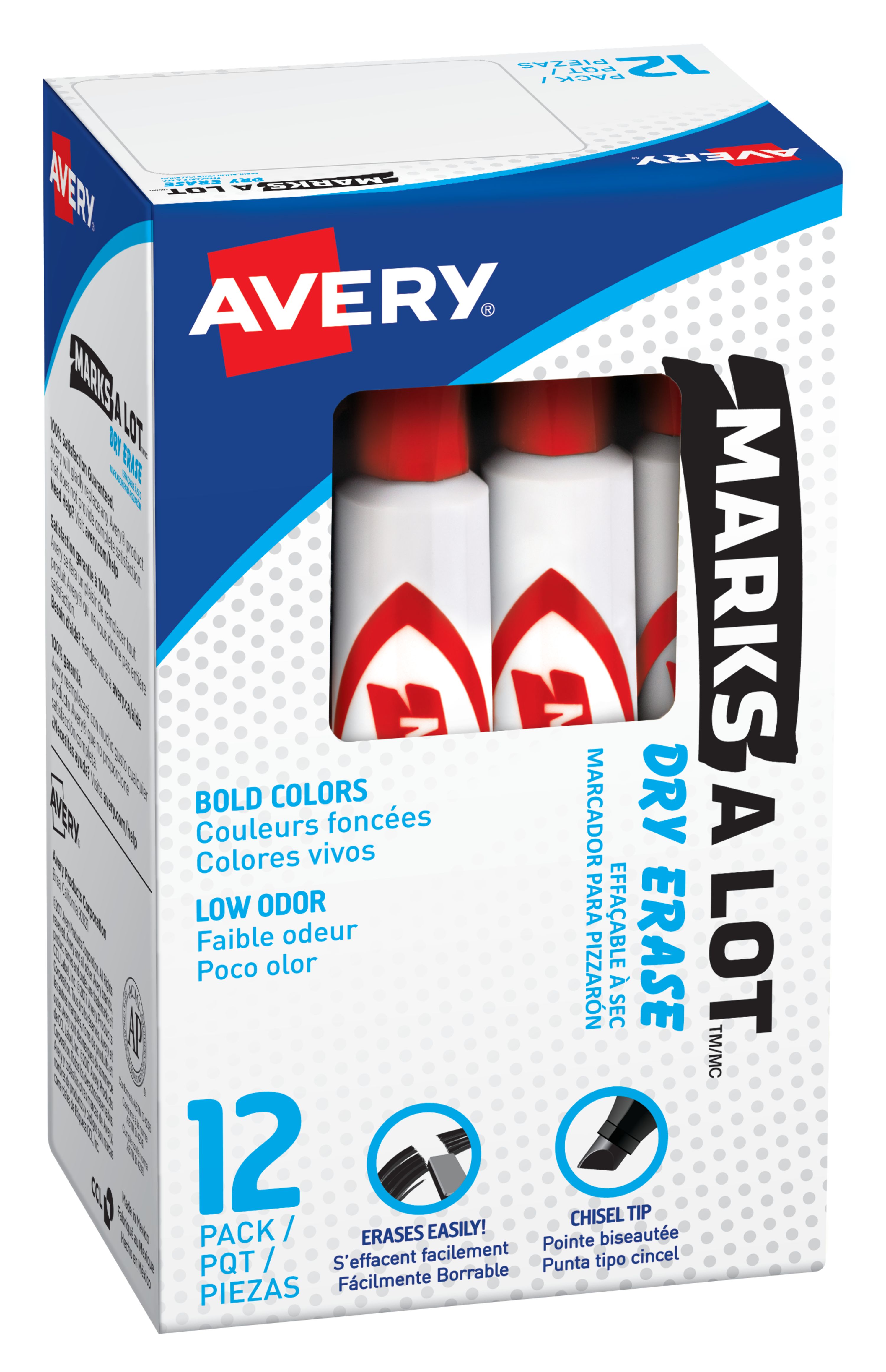 Dry Erase Marker, Chisel Tip, Red 24407 | Avery | Avery