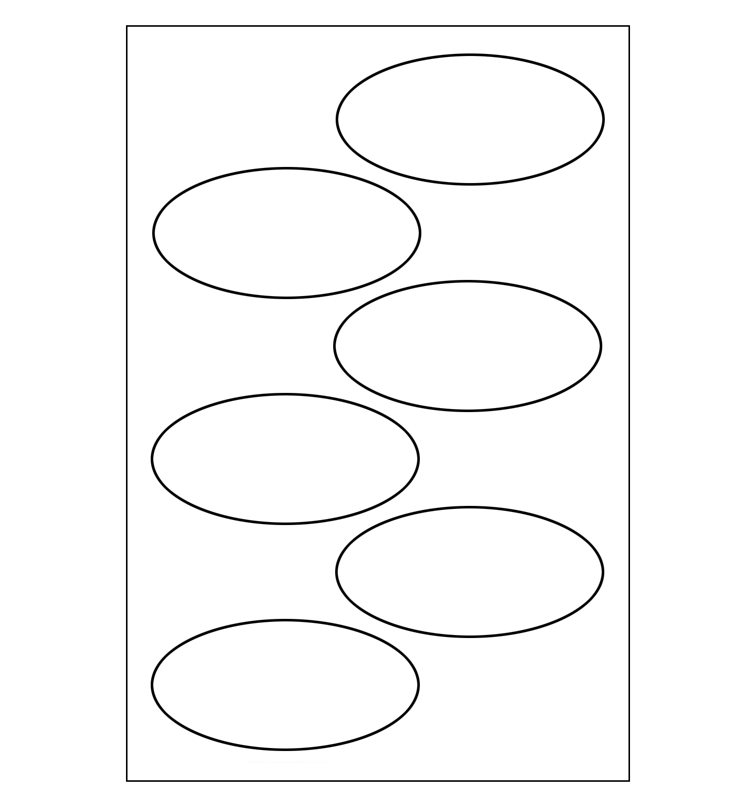 Template for Avery 14226 Oval Dissolvable Labels 1-1/8" x 2-1/4 ...