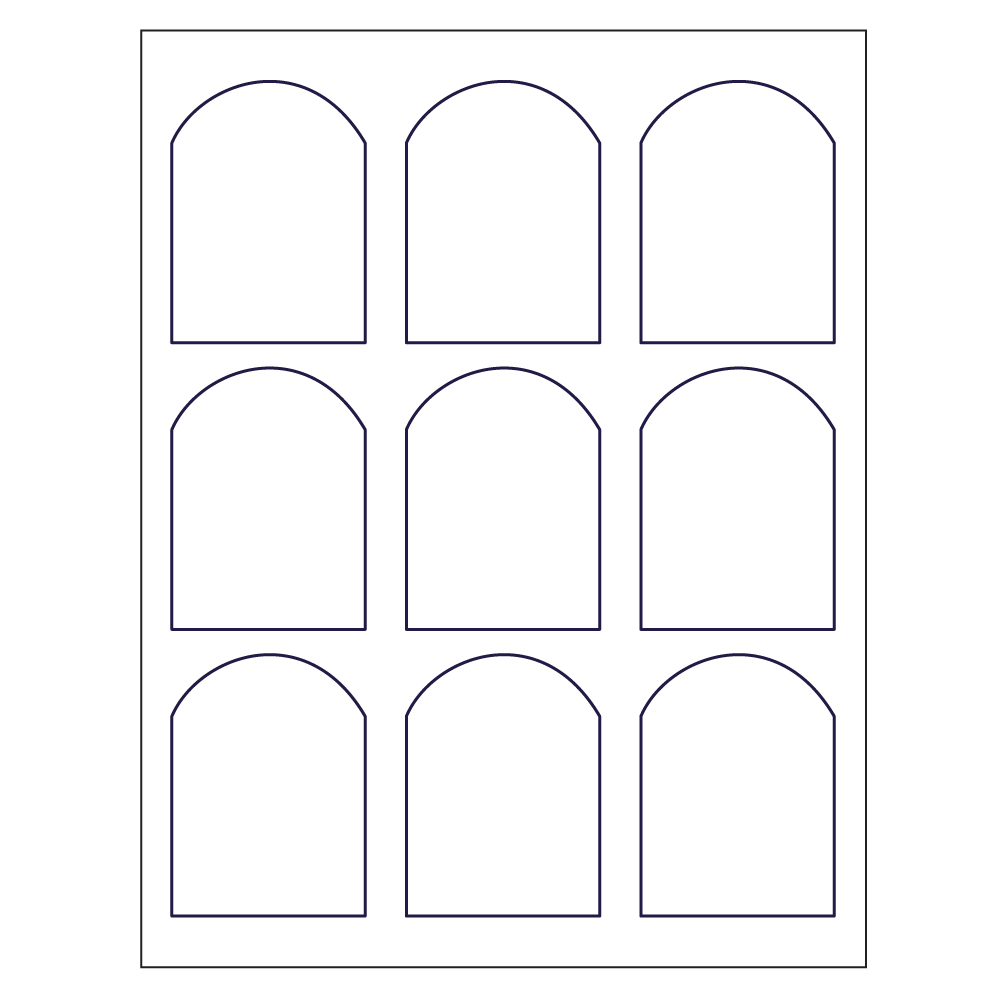 Template for Avery 22809 Print-to-the-Edge Arched Labels 3" x 2-1/4 ...