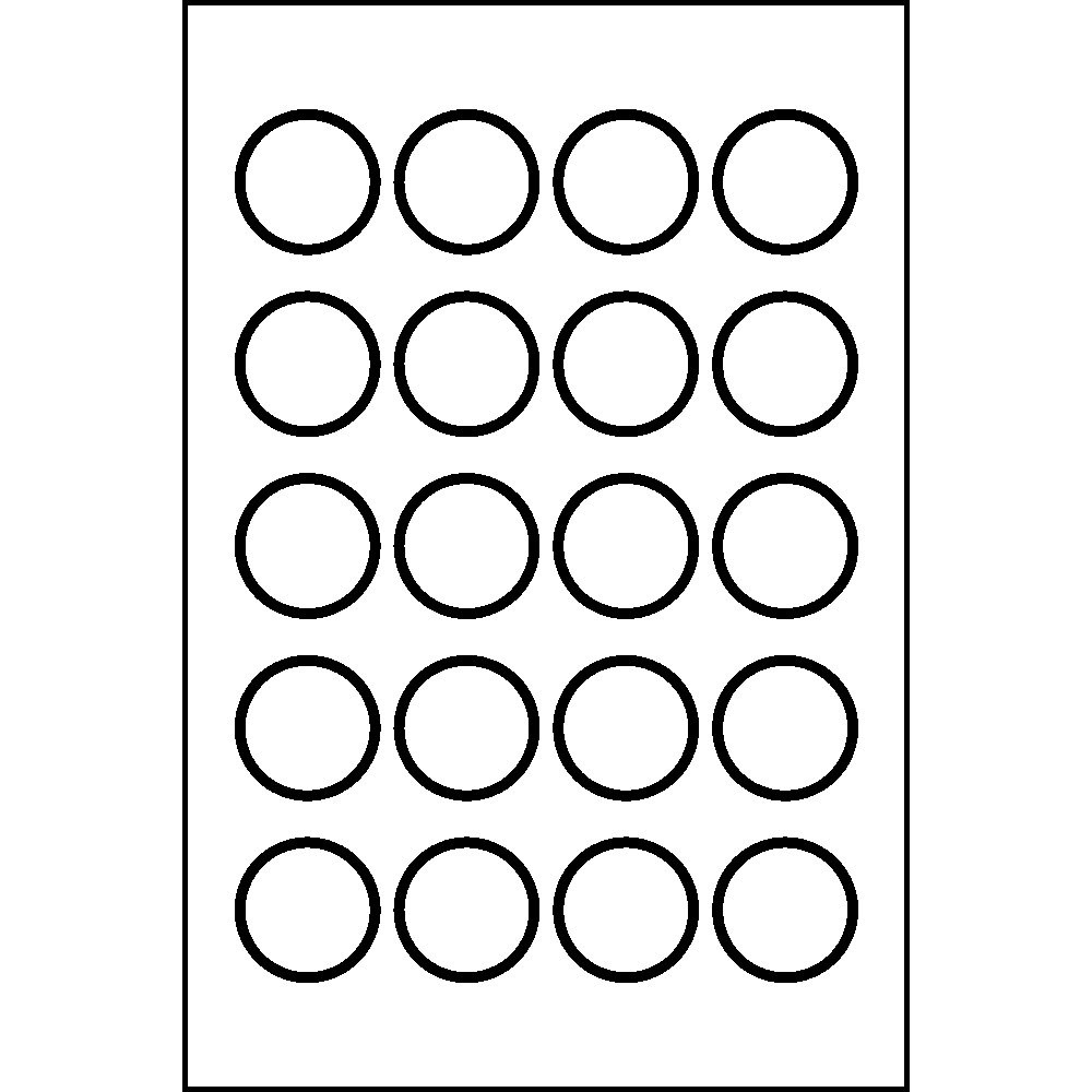 Template for Avery 41568 Round Candy Labels 3/4" diameter | Avery.com