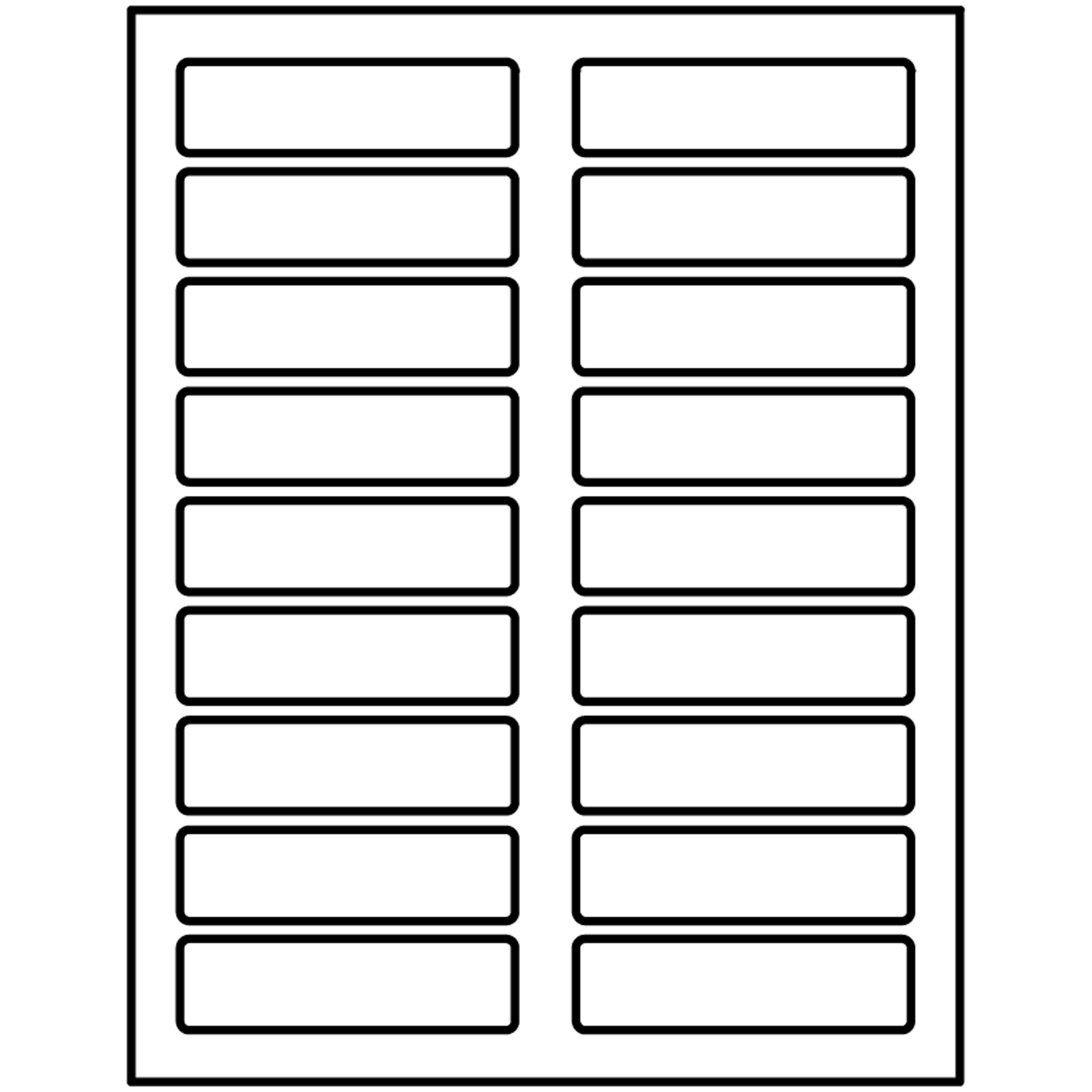 Template for Avery Presta® 94218 Rectangle Labels 15/16" x 3-7/16 ...