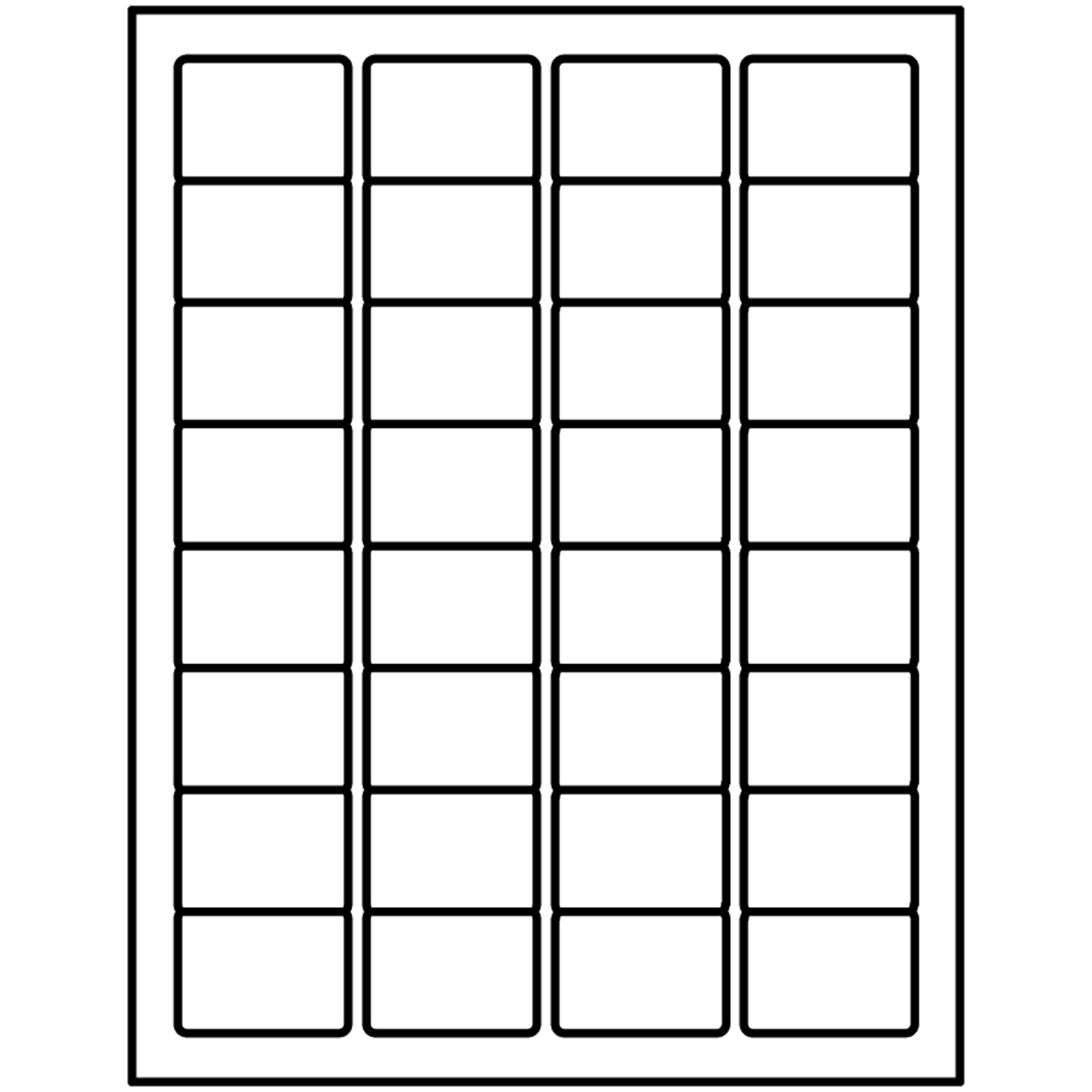 Template for Avery Presta® 94226 Rectangle Labels 1-1/4" x 1-3/4 ...